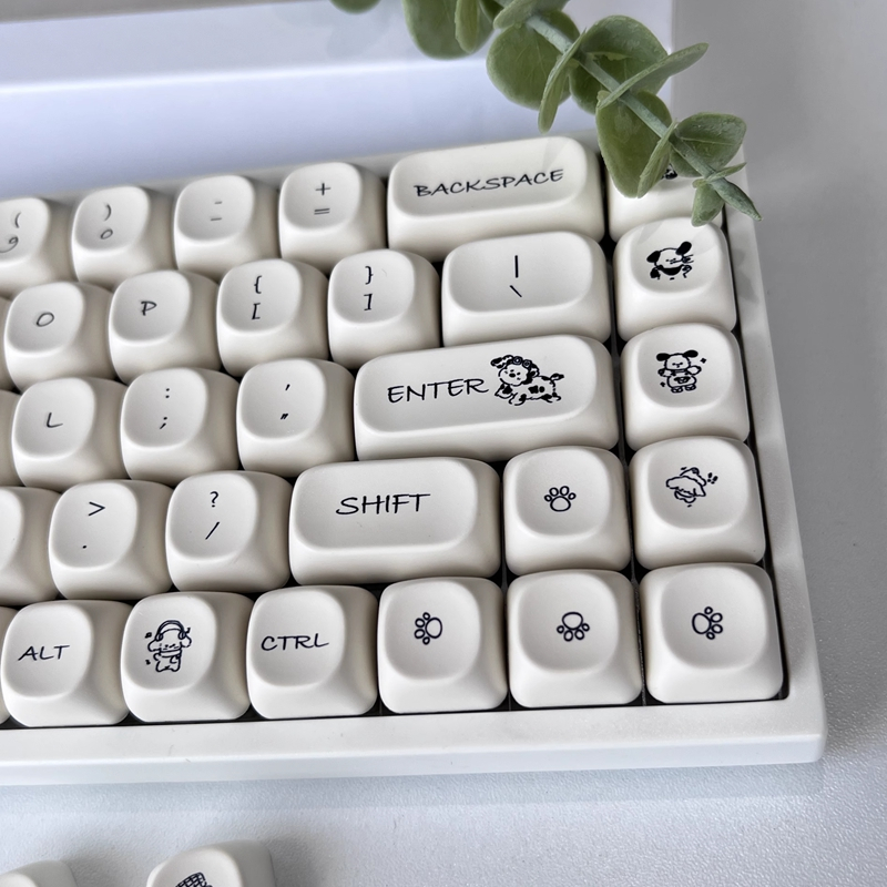 【Keycap Only】Milk White Puppy Keycap 124 Keys PBT Dye-sub MOA Profile ...