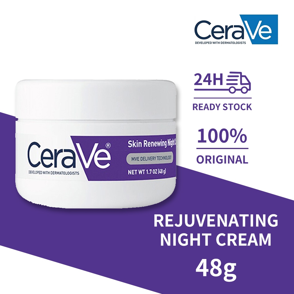 Cerave Skin Renewing Night Cream for Face 48g Gentle, non-irritating ...