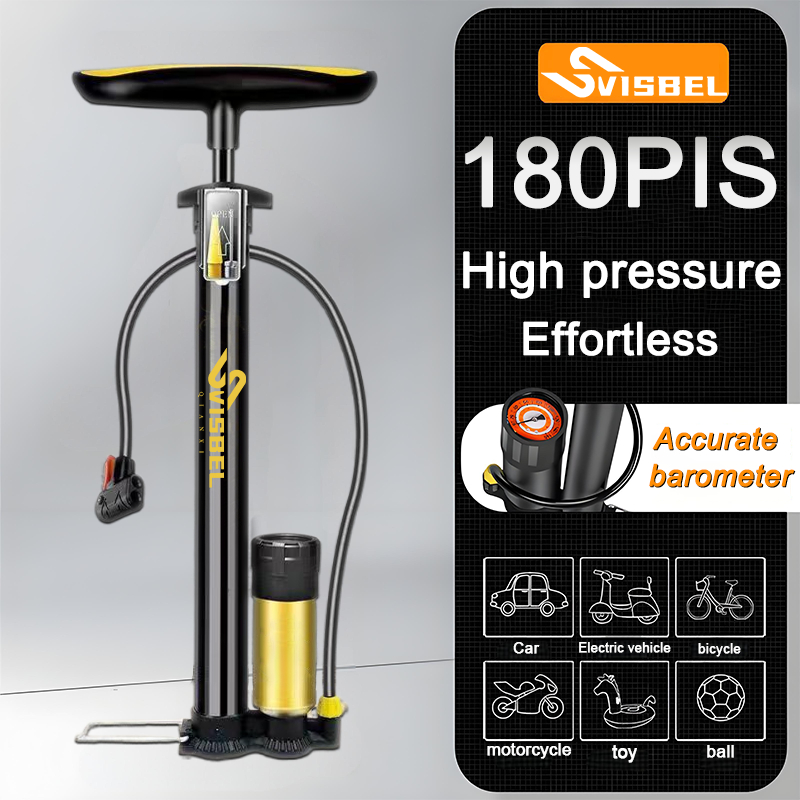 High Pressure Bicycle Pump portable has 3 types of Needle mouth heads ...