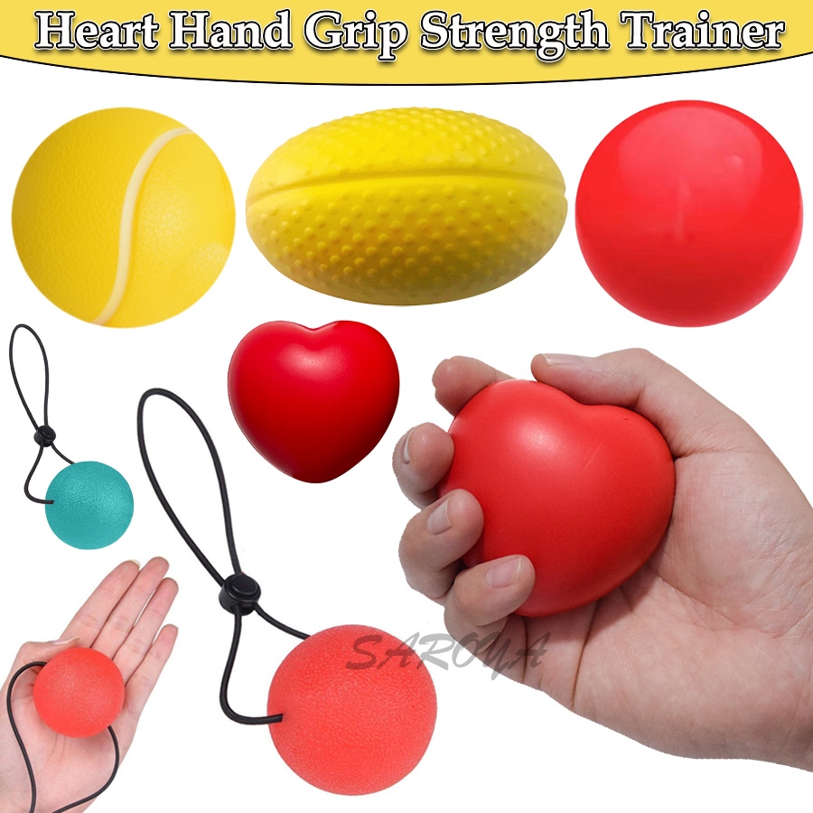 Hand Exercise Ball Heart Shaped Squeeze Stress Ball Finger Massage Ball Hand Grip Ball Hand Grip ...