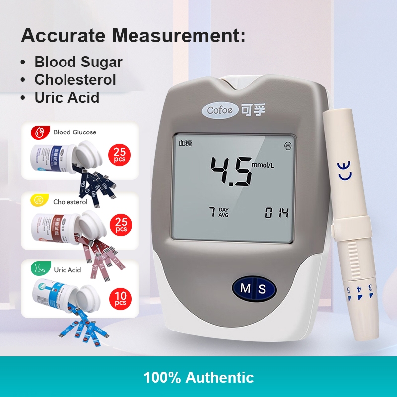 Blood Glucose Meter Uric Acid Cholesterol 3-in-1 Multifunctional ...