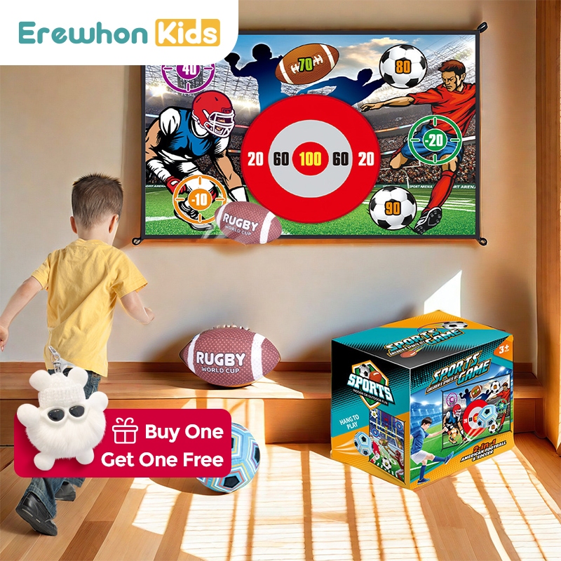 Children Rugby Football Indoor Backyard Throwing Target Game Mat Velcro ...