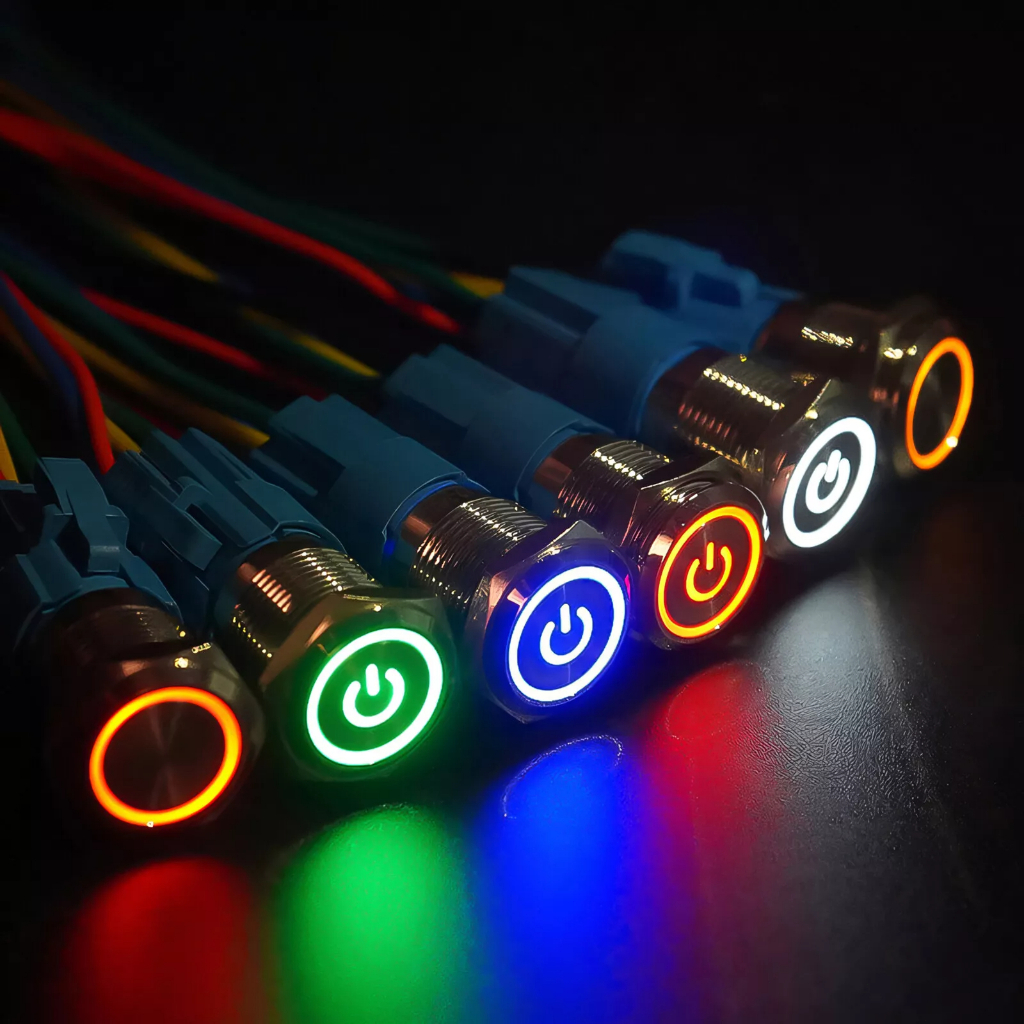 1pcs Ø 19mm SmartSwitch 5A IP66 LED Illuminated POWER Button Switch 12v ...