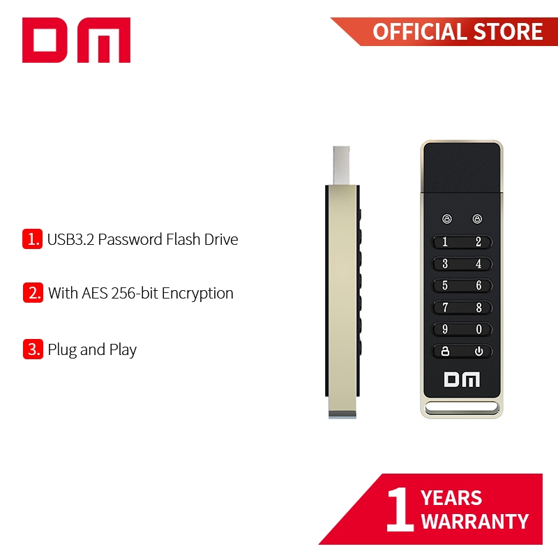 DM FD063 256-bit AES Encrypted USB 3.2 Flash Drive – Hardware ...