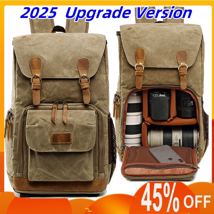 (2025 NEW VERSION )Multi-functional Canvas Waterproof Camera Backpack ...