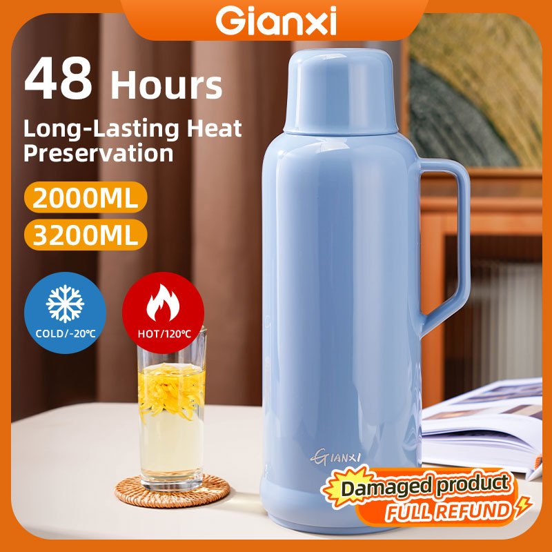 GIANXI Thermos pot Hot water bottle Glass liner Large capacity boiling ...