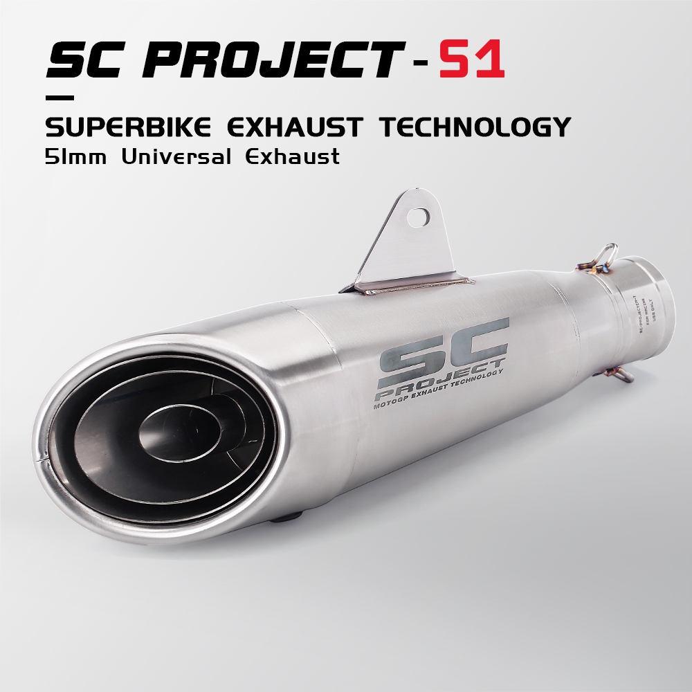 Sc project S1 Exhaust Universal 51MM Stainless Motorcycle Muffler For ...
