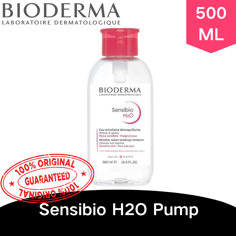Bioderma Sensibio H2O 500ML - Cleaning Make-Up Removing Micelle Solution Sensitive Skin (Pump ...