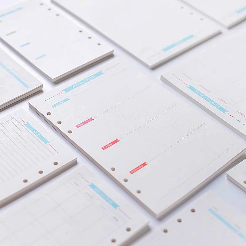 40sheets A6 Notebook Refills 6 Holes Loose Leaf Binder Journal Planner ...