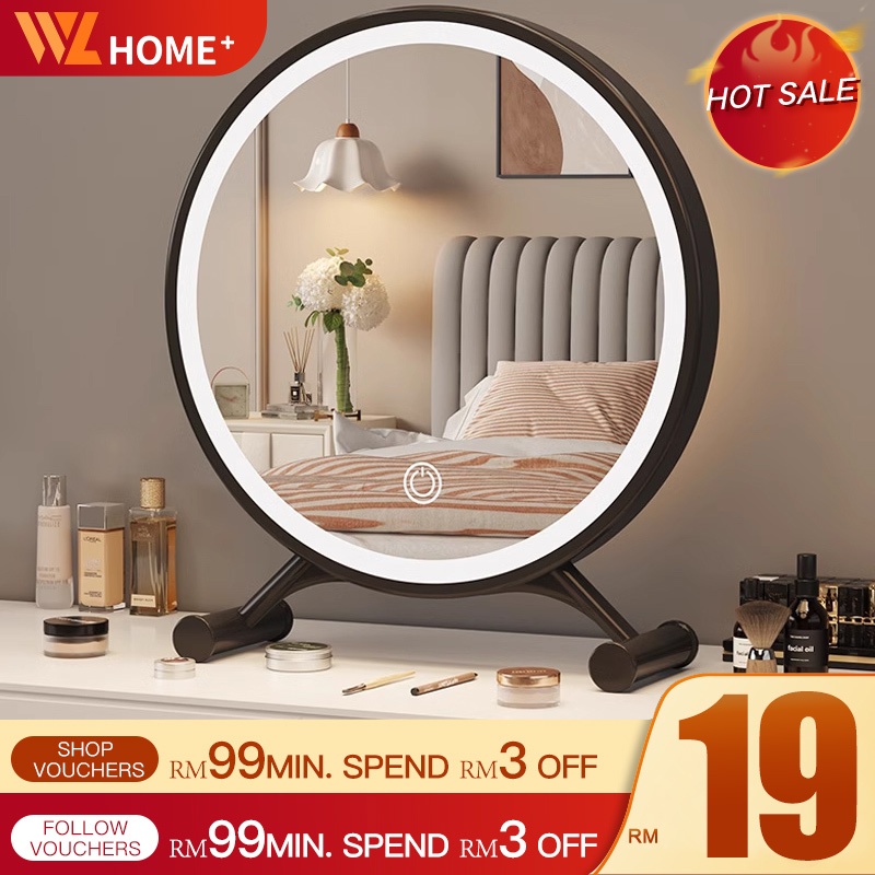 Dressing Table Mirror LED Makeup Mirror Cermin Solek Vanity Mirror ...