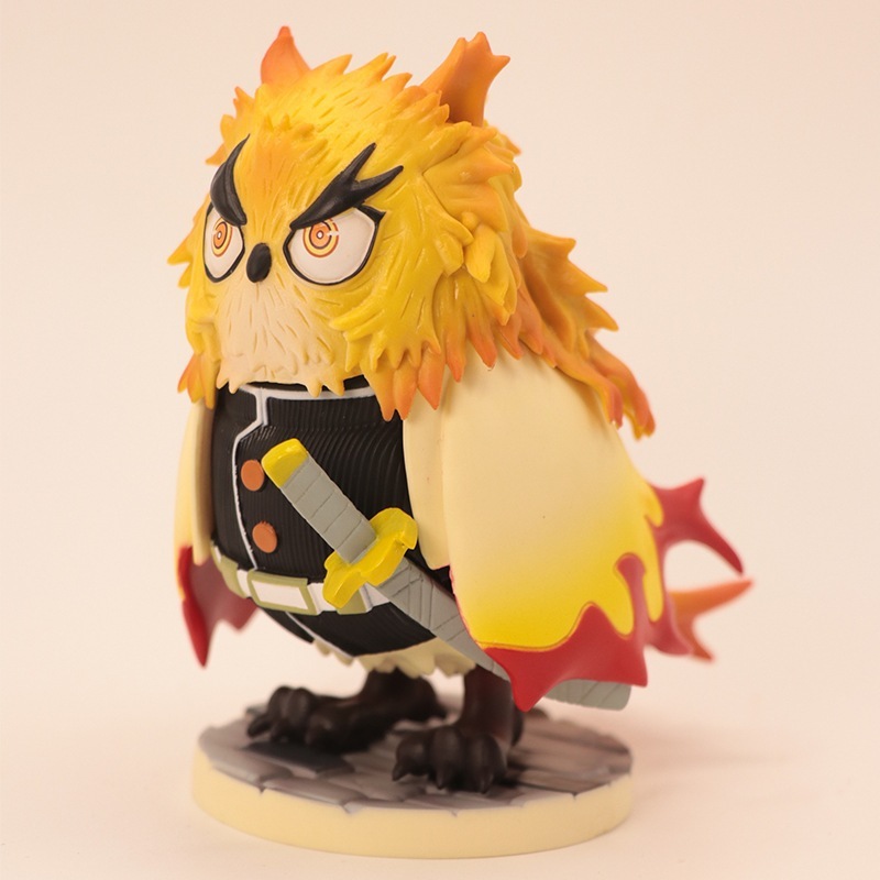 Demon Slayer Kyojuro Rengoku Flame Pillar Owl Figurine - Anime ...