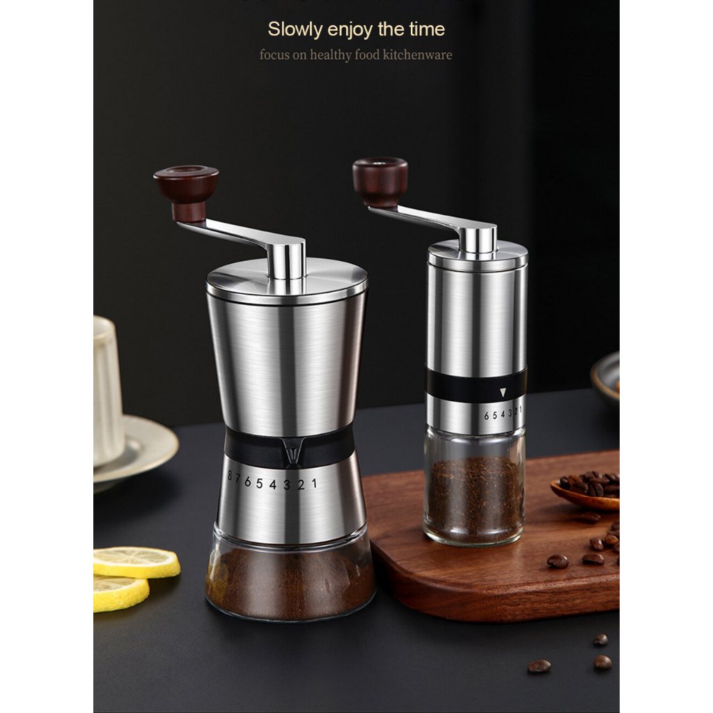 six grades adjustable Manual Grinder Portable Hand Coffee Grinder with ...
