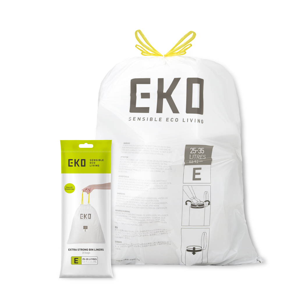 EKO Plastic Garbage Bag Thick Trash Bags Easy-Dispense Liners ...