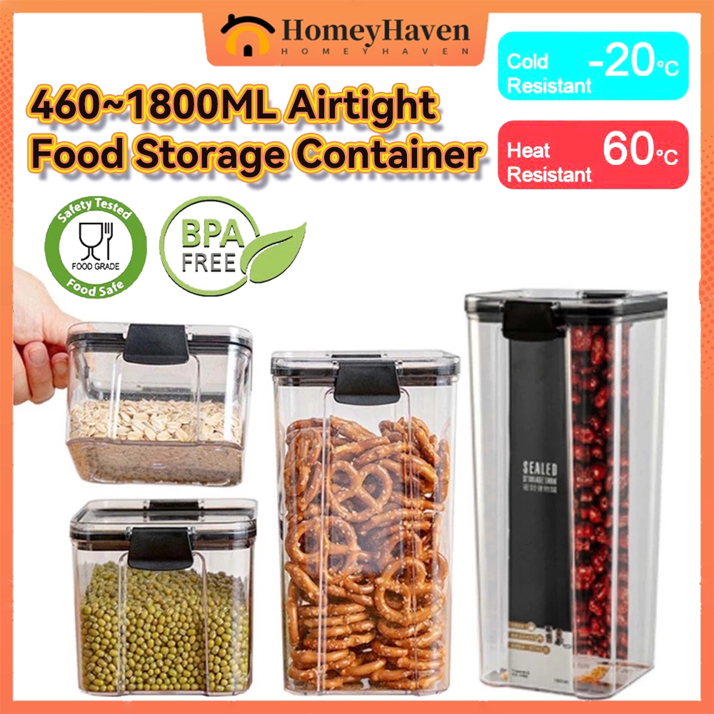 460~1800ML Airtight Food Storage Container Kitchen Refrigerator ...