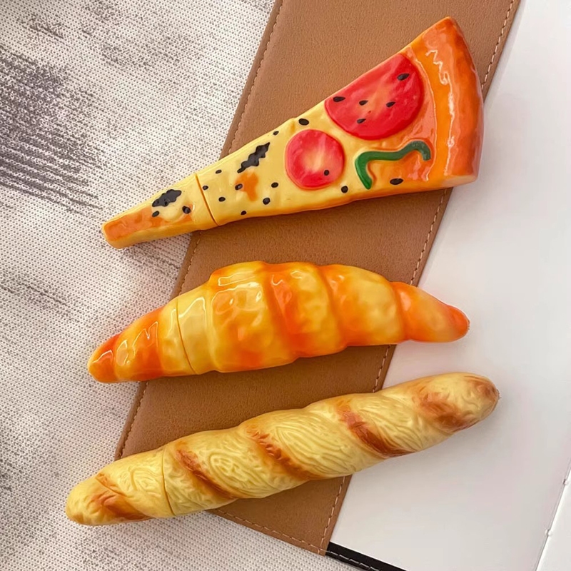 Funny Pizza Bread Ballpoint Pens Kawaii Simulation Food 0.5 mm Black ...