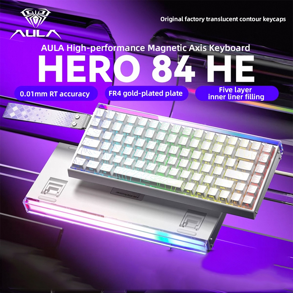 AULA HERO 84HE Magnetic Mechanical Keyboard RT0.01 8Khz Wired with RGB ...