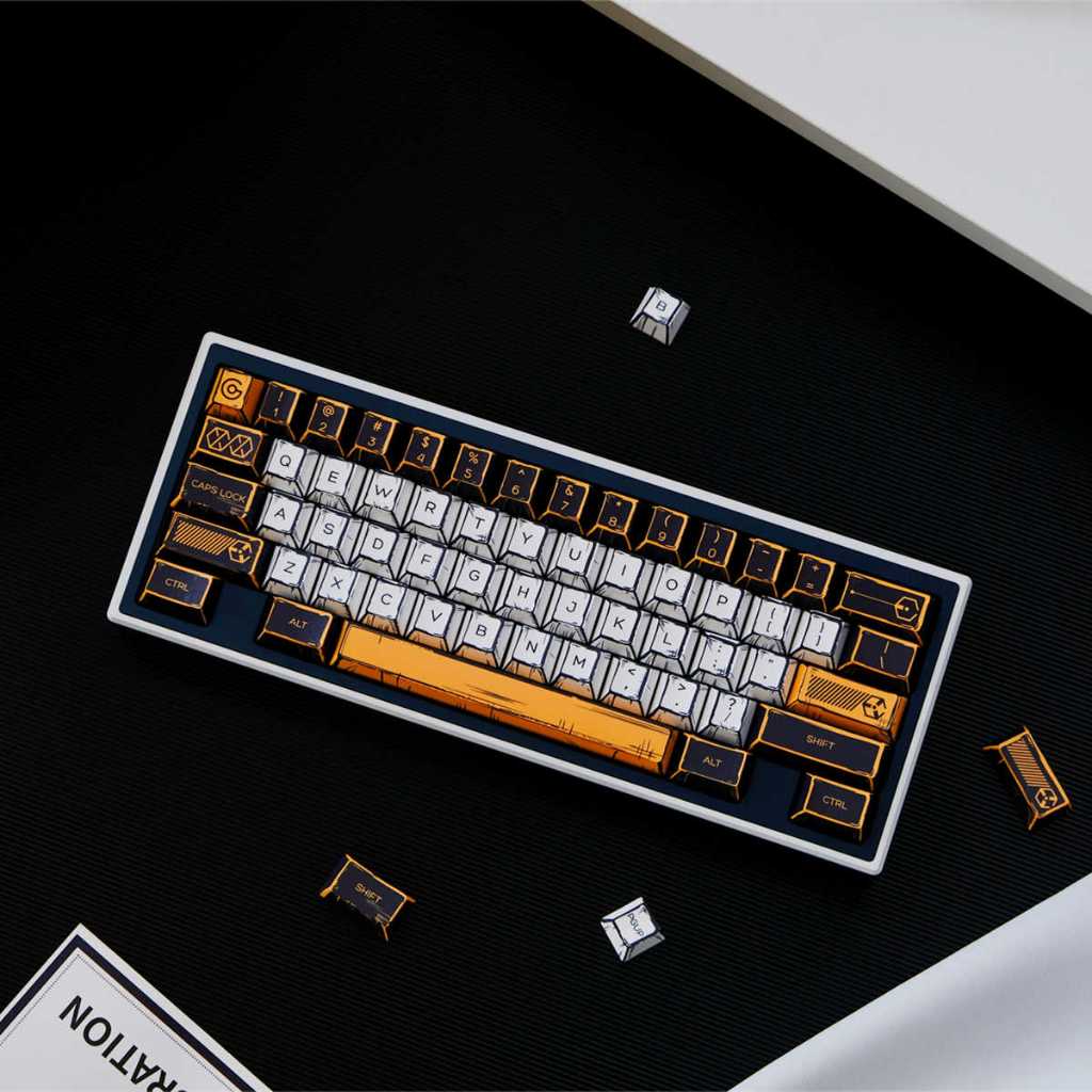 Virtual War Black-White Comic Wind Keycaps PBT Dye-sub Cherry Profile ...