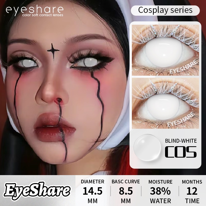 Eyeshare Contact Lenses Halloween White Series MESH/BLIND Cosplay Soft ...