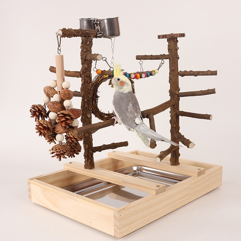 Parrot Interactive Amusement Park Parrot Training Solid Wood Station ...