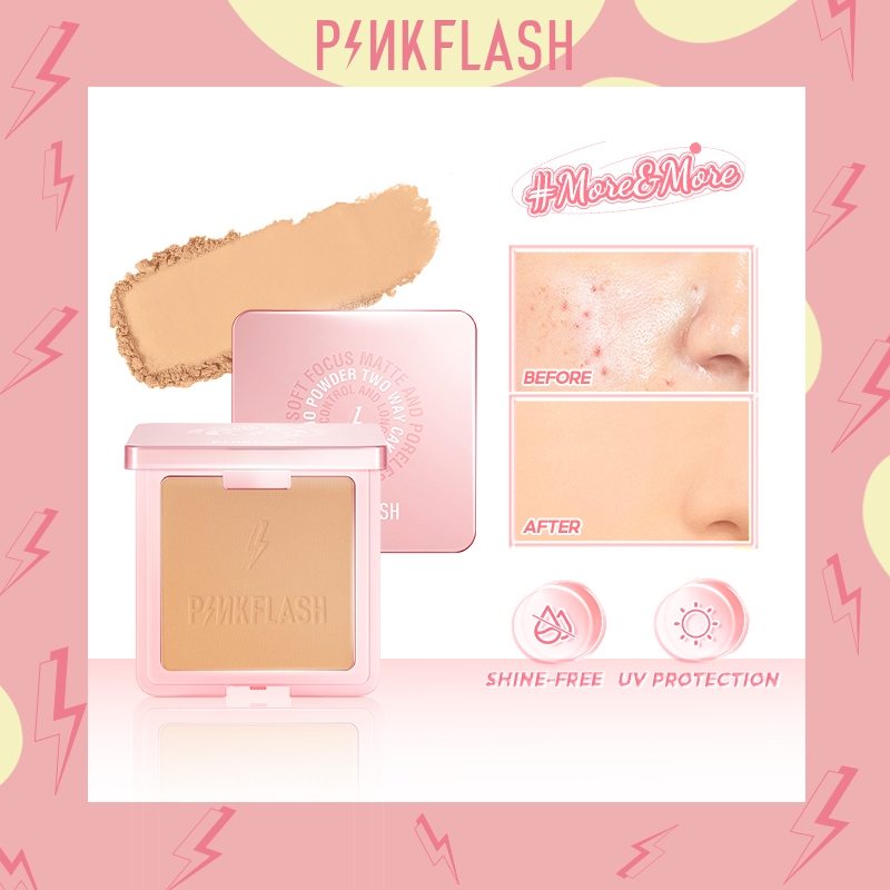 PINKFLASH #More&More Mattifying Flawless Two Way Powder UV Protection ...