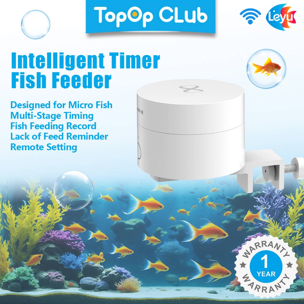 TOPOP Smart Fish Tank Ultra-Small Fish Feeder With Timed Feeding ...