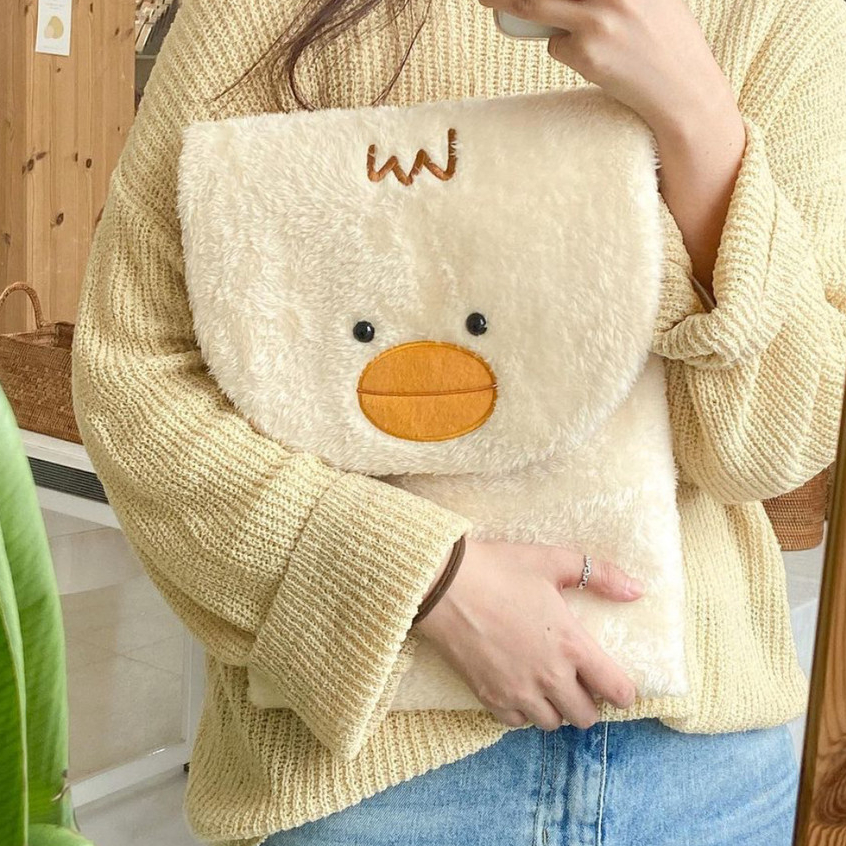 Laptop Bag Han Style Ins Plush Embroidery Cute Animal Tablet Pc Liner ...