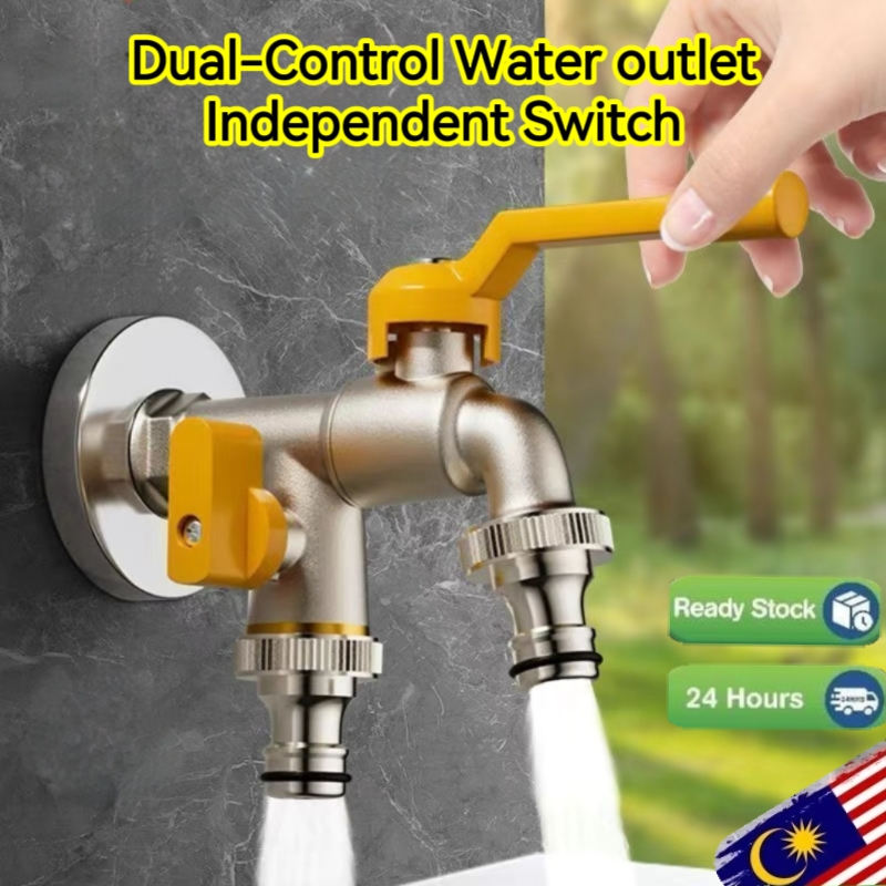 Outdoor faucet Two Way Faucet Double water outlet faucet TAP/One in and ...