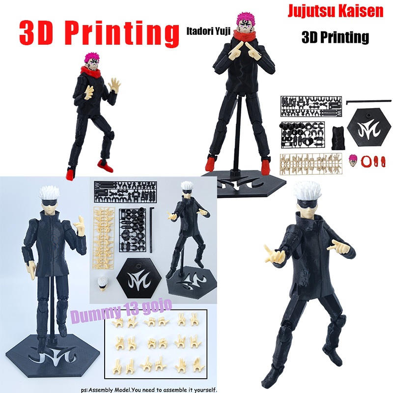 Jujutsu Kaisen 3d Printing T13 Action Figure Gojo Multi-Joint Lucky 13 ...