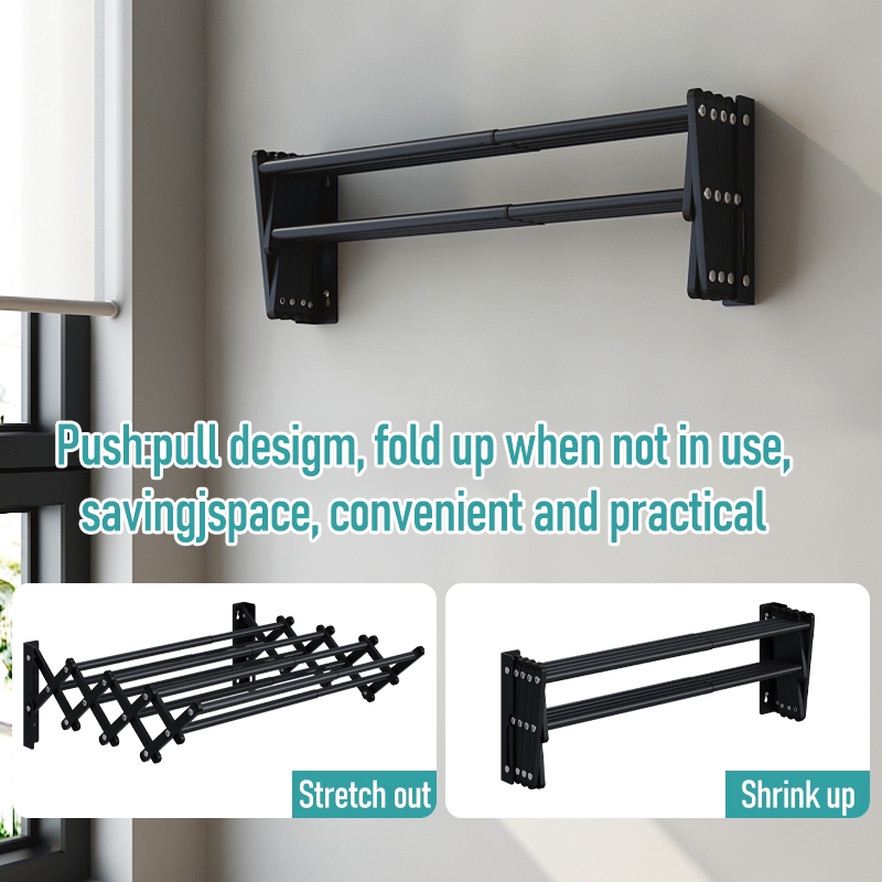 Retractable Cloth Hanger Stainless Steel Wall Mounted Clothes Drying ...