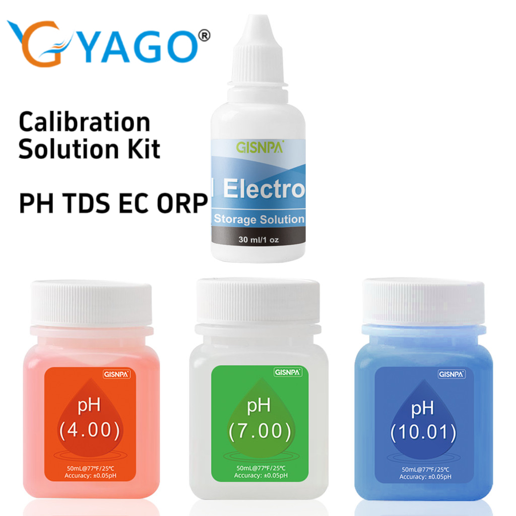 YAGO PH Calibration Solution TDS EC ORP Salinity pH Buffer Solutions - Lab Grade pH4.00/7.00/10 ...