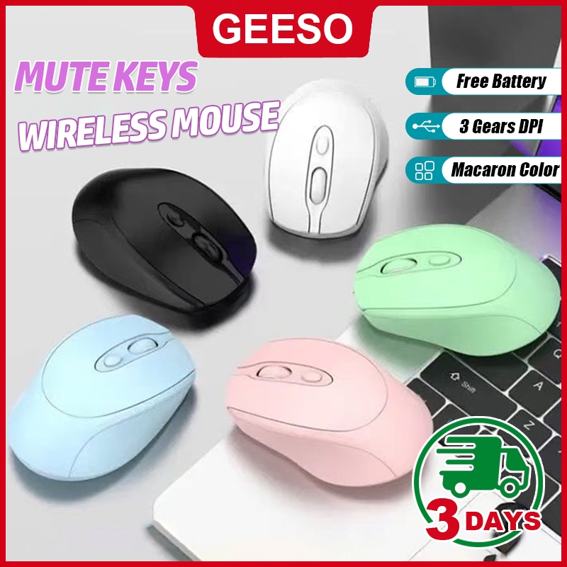 GEESO Wireless Mute Mouse Silent Button Computer Laptop PC Mouse Mice ...