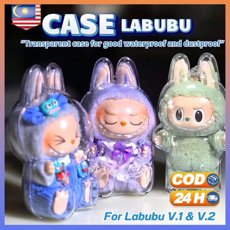 Labubu Case V1 V2 labubu Cover Cotton Doll Transparent Protective Case ...