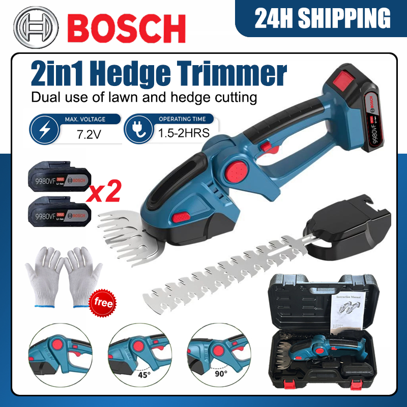 [24H SHIPPING]BOSCH grass cutter machine cordless hedge trimmer mesin ...