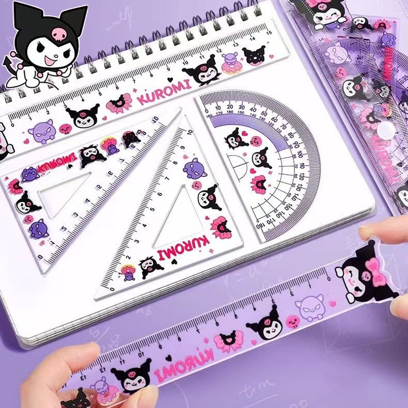 4PCS Kuromi Ruler Ruler for Kids Sanrio Stationery Art Supplies Set ...