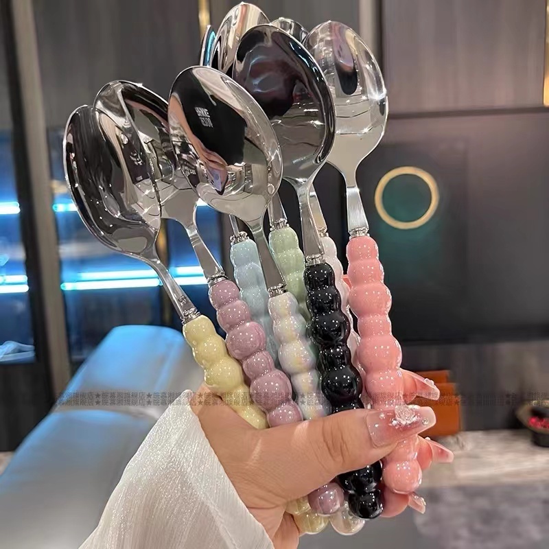 2pcs spoon and fork set 304 Stainless Steel soup spoon cute spoon fork ...