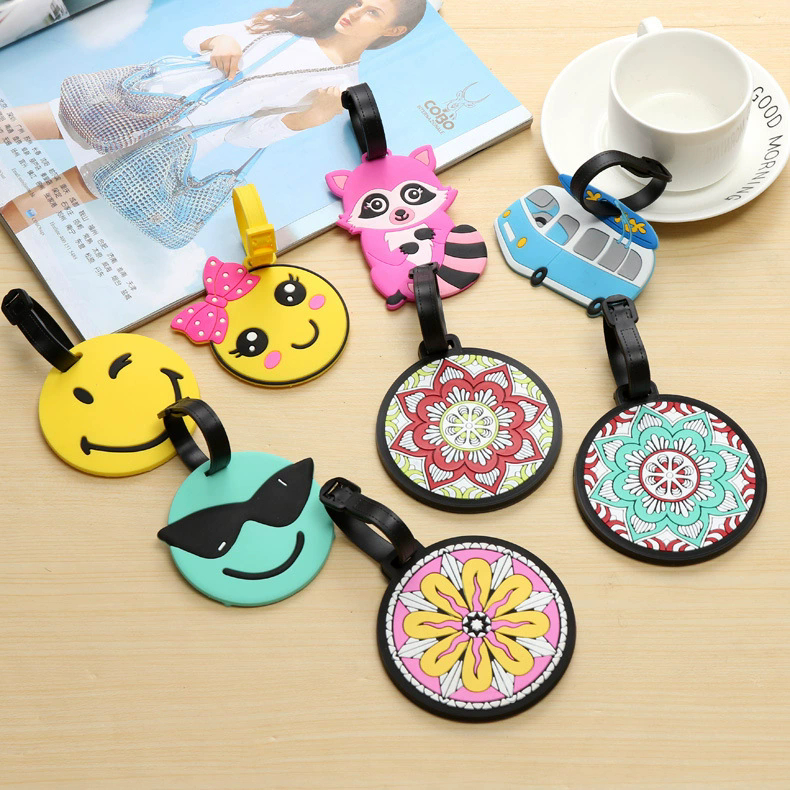 Travel Luggage Tags, Emoji Suitcase Travel ID Label Tags Holders, PVC ...