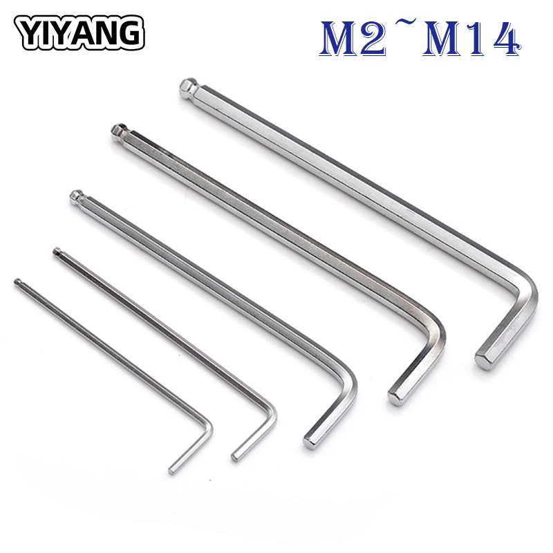 (1pcs/2pcs) Ball Point Allen Key Wrench (Long )/ (2mm~19mm)内六角扳手【Ready ...