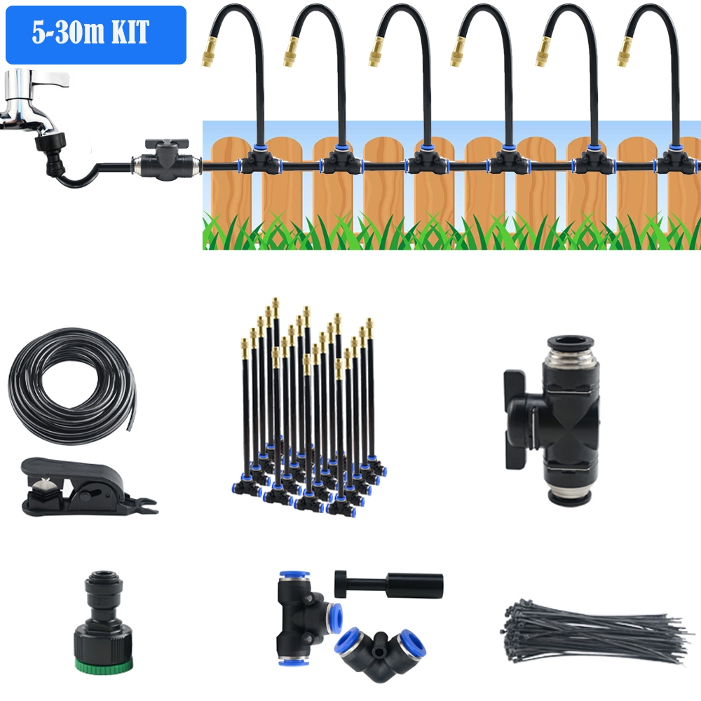 8mm Adjustable Misting Sprayer 5-30M Kit With Ball Valve For Outdoor ...