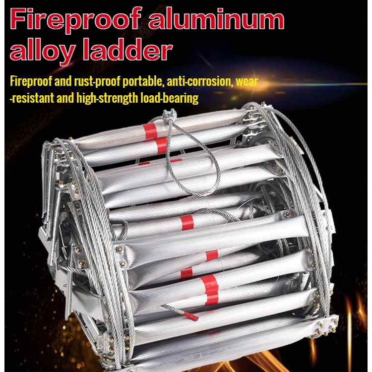 Aluminum Alloy Steel Wire Rope Soft Ladder Fire Escape Ladder Fireproof ...