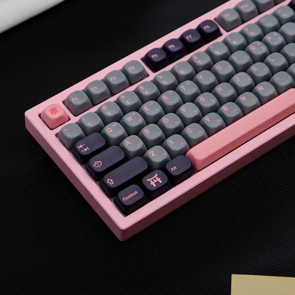 130Keys Night Sakura Keycaps Korean KOA Profile PBT Dye Sublimation ...