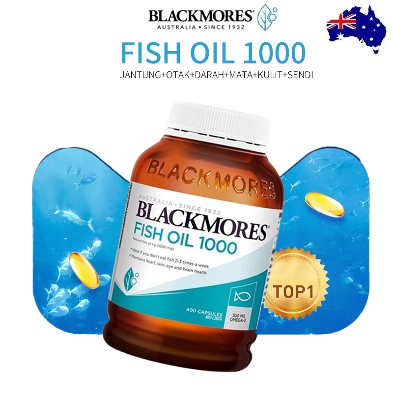 Blackmores Omega-3 Fish Oil 1000mg Original 200/400 Capsules/Odourless ...