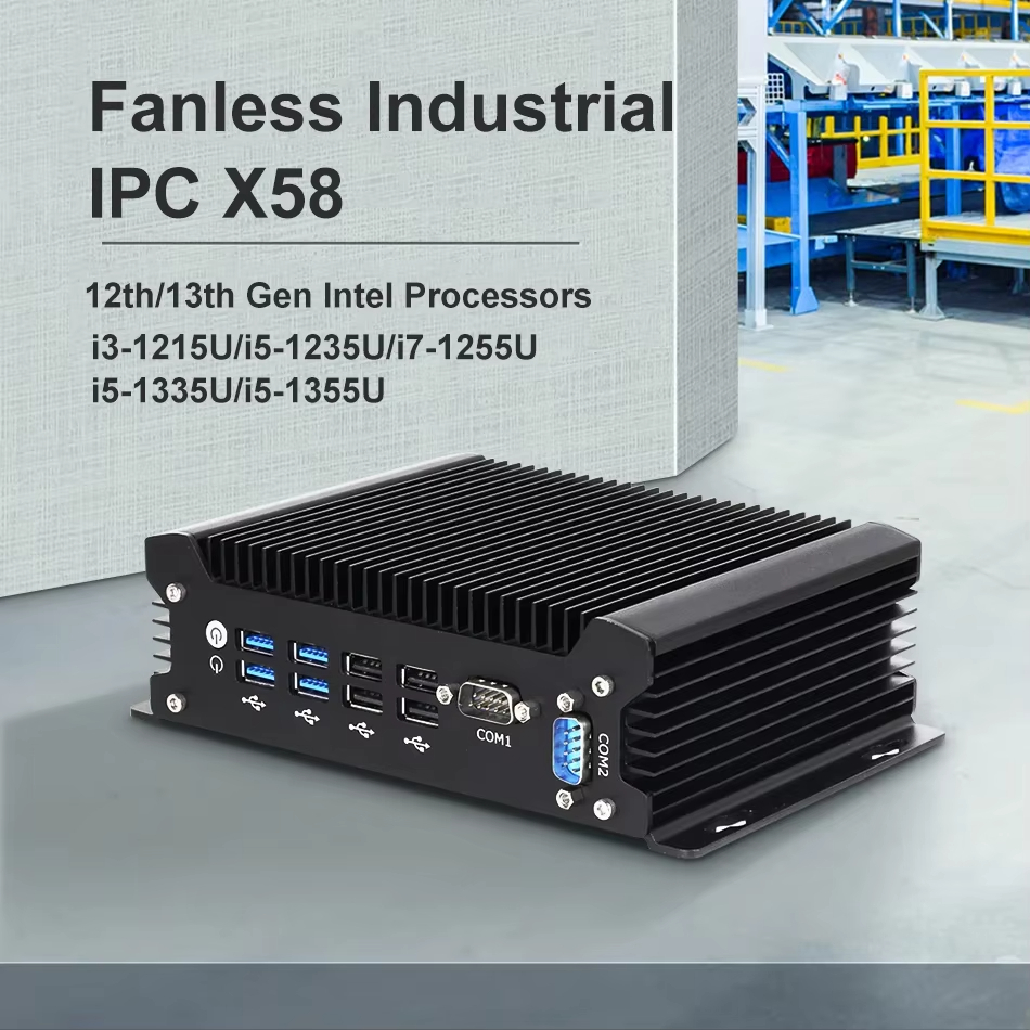 Fanless Industrial Mini PC 12th Intel Core i3-1215u i5-1235U i7 1355U 1255U DDR5 M.2 SSD 2x COM ...