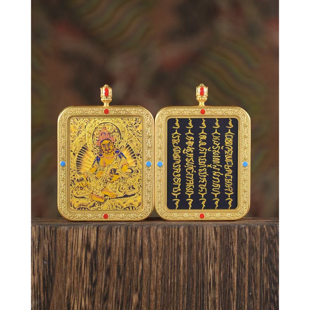 Black Gold Tangka Double-Sided Hand-Painted Gold Tang Da Eight Patronus ...