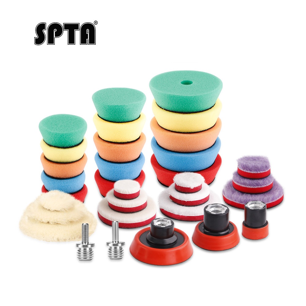 SPTA Waxing Sponge Polishing Woolen Pads Backing Plate Car Tool System ...