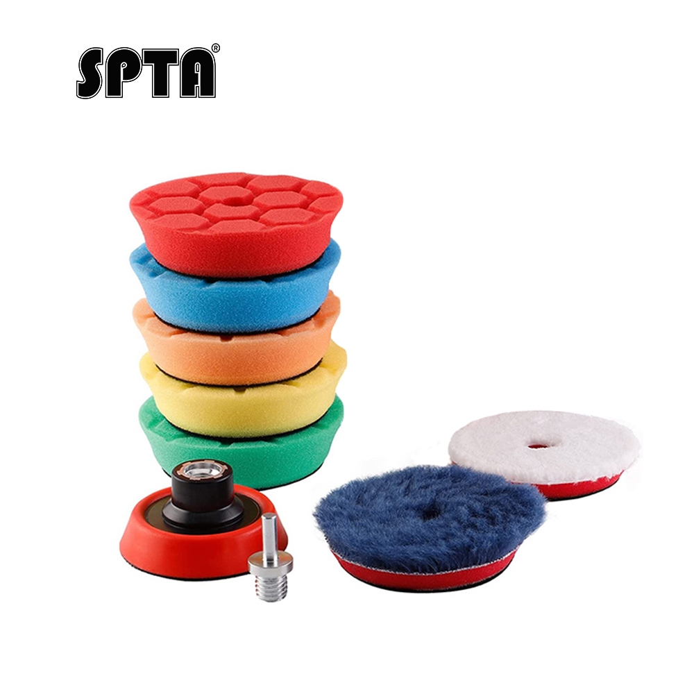 SPTA Polishing Discs Pad Sponge Buffing Waxing Clean Polish Buffer Wool ...