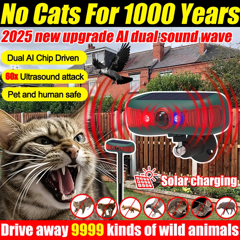 【New 50x Ultrasonic】cat repellent Ultrasonic 720° 2025 New upgraded ai ...