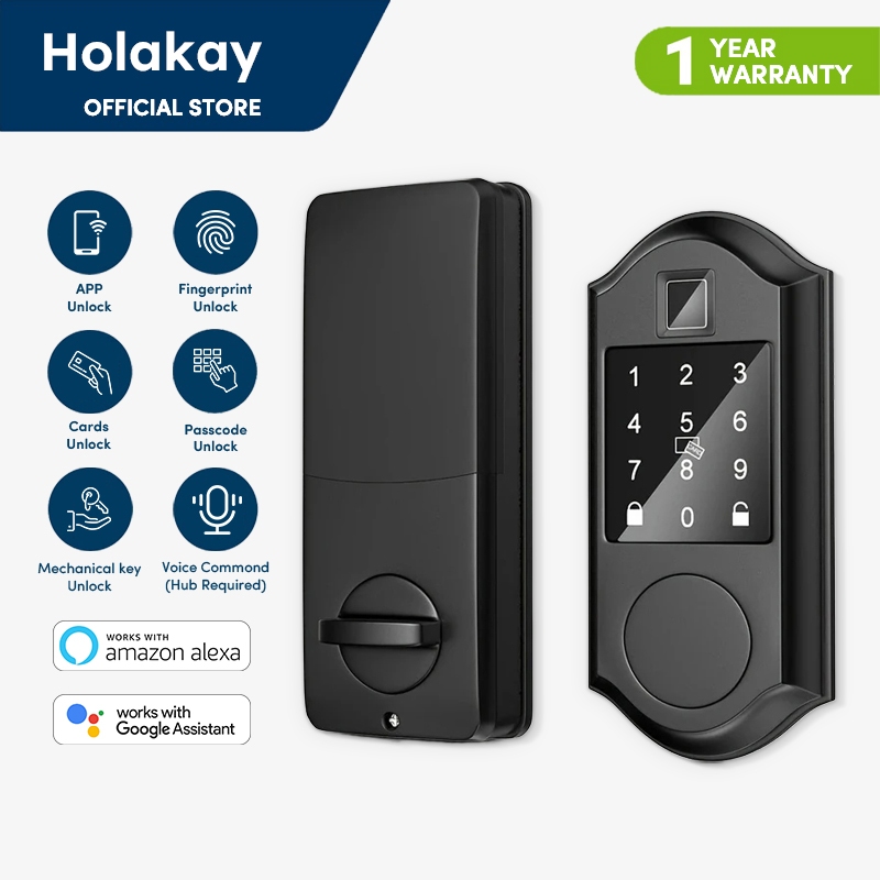 Holakay Smart Fingerprint Deadbolt Smart Door lock Electric Lock with ...