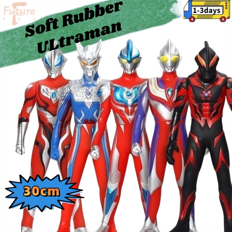 (Ready Stock) 30cm soft rubber Ultraman Model Super Movable Ultraman ...