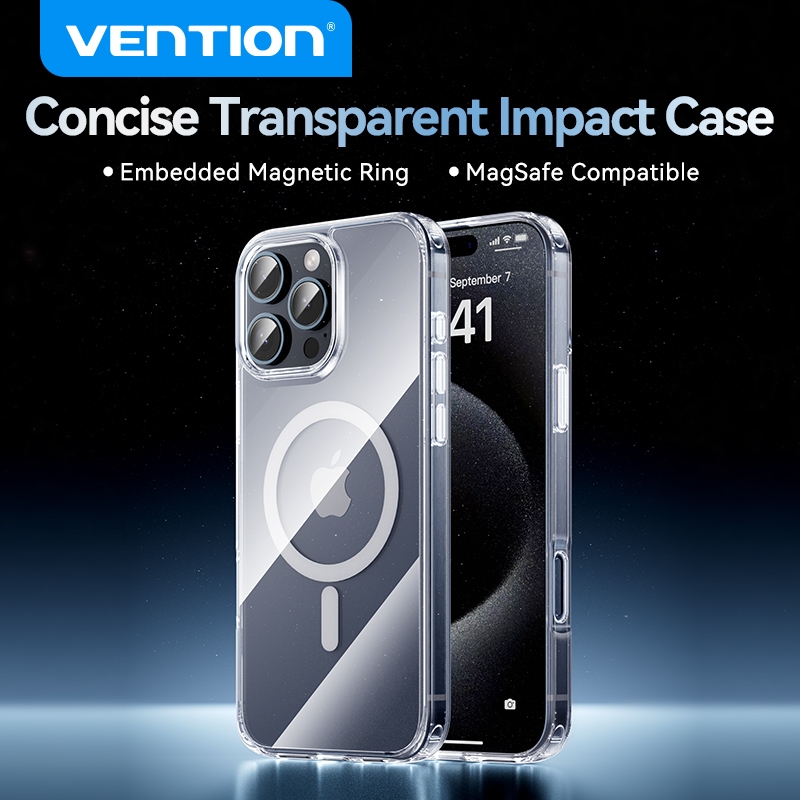 Vention Concise Transparent lmpact Case with MagSafe for iPhone 16 15/14/13 Series | Shopee Malaysia