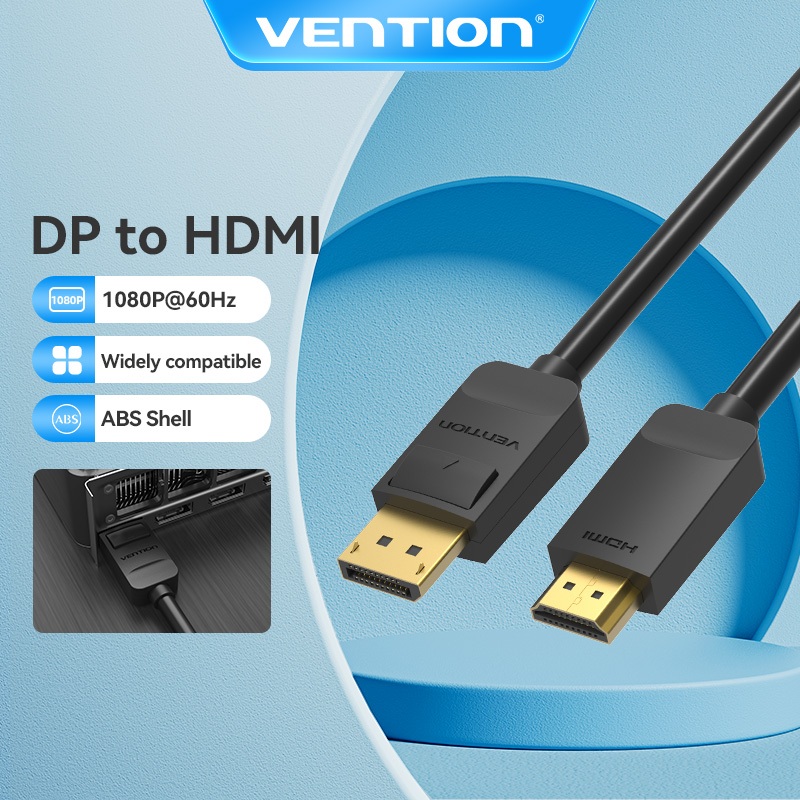 Vention DisplayPort to HDMI Cable Gold Plated DP to HDMI Male 1080P ...